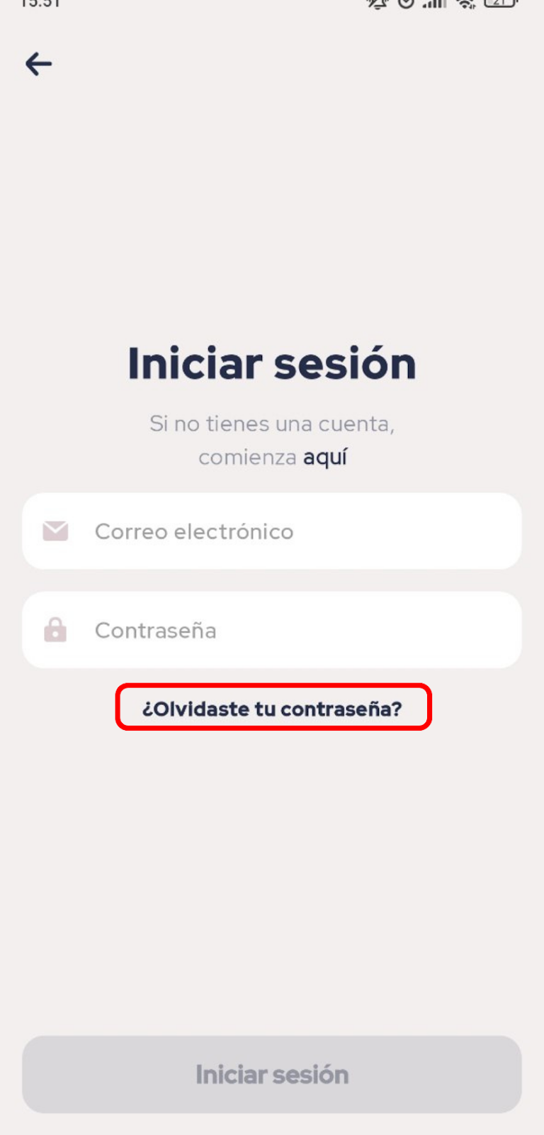 ¿Cómo puedo iniciar sesión si he olvidado mi contraseña?